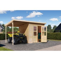 Karibu Gartenhaus-Set 'Agil' Fichtenholz naturbelassen 370 x 219 x 214 cm