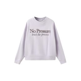 MANGO TEEN Sweatshirt 'Pressure' Damen Gr&ouml;&szlig;e L schlammfarben / pastelllila