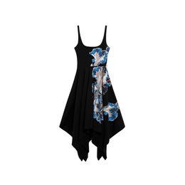 Desigual Kleid Damen Gr&ouml;&szlig;e 42 blau / schwarz / wei&szlig; Winterkleid