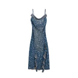 Desigual Kleid Damen Gr&ouml;&szlig;e 34 blau / wei&szlig; Winterkleid