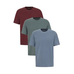 WE Fashion T-Shirt Herren Gr&ouml;&szlig;e XS hellblau / pastellgr&uuml;n / weinrot