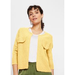 bonprix Boucl&eacute; Strickjacke, gelb, mit Baumwolle