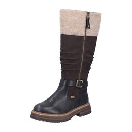 Rieker Stiefel Damen Gr&ouml;&szlig;e 36 beige / dunkelbraun / schwarz Winterschuhe