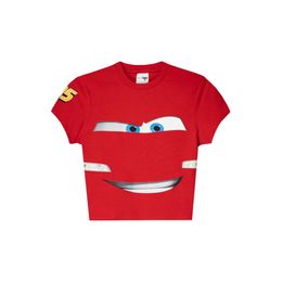 Bershka T-Shirt 'CARS RAYO MCQUEEN' Damen Gr&ouml;&szlig;e XS hellblau / rot / schwarz / wei&szlig;