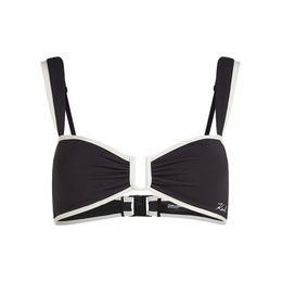 K by KARL LAGERFELD Karl Lagerfeld Bikinitop 'Signatur' Damen Gr&ouml;&szlig;e 100 schwarz / wei&szlig;