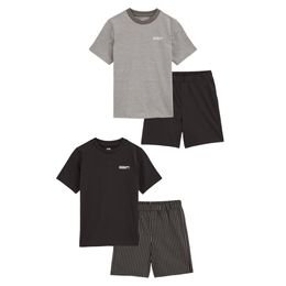 WE Fashion Schlafanzug Jungen Gr&ouml;&szlig;e 134/140 graumeliert / schwarz / wei&szlig;