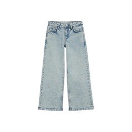 WE Fashion Jeans M&auml;dchen Gr&ouml;&szlig;e 110 hellblau / gelb / wei&szlig;