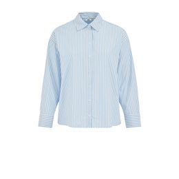WE Fashion Bluse Damen Gr&ouml;&szlig;e 5XL hellblau / wei&szlig;