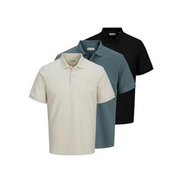 Jack & Jones Jack & Jones Poloshirt 'AUSTIN' Herren Gr&ouml;&szlig;e S cyanblau / schwarz / wei&szlig;