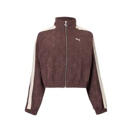 Puma Sportjacke 'T7' Damen Gr&ouml;&szlig;e M schoko / wei&szlig;