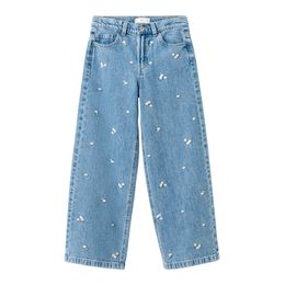 Mango Kids Jeans 'Daisy' M&auml;dchen Gr&ouml;&szlig;e 128 blue denim / jade / wei&szlig;
