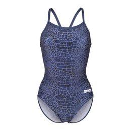 arena Badeanzug 'SNAKESKIN LIGHTDROP' Damen Gr&ouml;&szlig;e XS blau / marine / dunkelblau / wei&szlig;