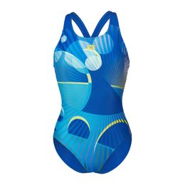 arena Badeanzug 'DEPTH V BACK' Damen Gr&ouml;&szlig;e XS blau / aqua