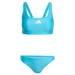 adidas Performance Sportbikini '3-Stripes V-Back' Damen Gr&ouml;&szlig;e S neonblau / wei&szlig;