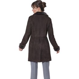 Mainpol Damen Lammfelljacke aus Lammnappaleder, braun, Gr&ouml;&szlig;e 36