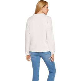 Heine Witt Damen Sweatshirt mit platziertem Druck, ecru, Gr&ouml;&szlig;e 46