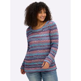 sheego by Joe Browns Damen Ajourpullover im Farbverlauf, orchidee-bordeaux-gemustert, Gr&ouml;&szlig;e 52/54