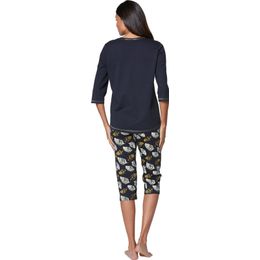 w&auml;schepur w&auml;schepur Damen Schlafanzug mit Glanz-Effekten, marine, Gr&ouml;&szlig;e 36/38