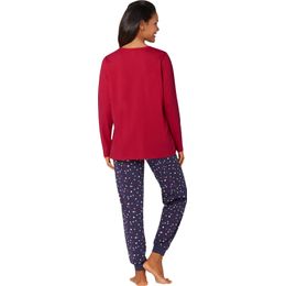 w&auml;schepur w&auml;schepur Damen Schlafanzug mit Sternen-Print, rot-marine, Gr&ouml;&szlig;e 36/38