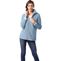 Damen Fleecejacke mit zwei Taschen bleu, Gr&ouml;&szlig;e 46