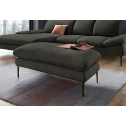 Hocker W.Schillig, B:106cm H:45cm T:71cm, gr&uuml;n, Chenille-Flachgewebe R66 (85% Polyester, 15% Nylon);Longlife Xtra-Leder Z59: Glattleder mit modischer