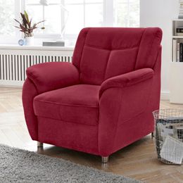 Sit & More Sessel SIT & MORE, B:95cm H:91cm T:90cm, rot, Struktur (100% Polyester);Luxus-Microfaser ALTARA NUBUCK (100% Polyester), Wohnzimmer, Sessel,