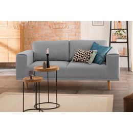 2-Sitzer Home Affaire, B:198cm H:84cm T:89cm, grau, Filzoptik (100% Polyester);Luxus-Microfaser (100% Polyester);Struktur fein( 100% Polyester),