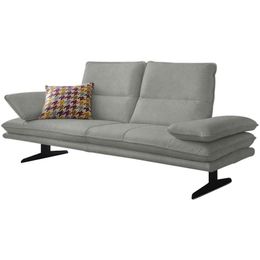 2,5-Sitzer W.Schillig, B:236cm H:94cm T:96cm, grau, Stoff S37 (100% Polyester): Luxus-Microfaser in Lederoptik, Sofas, "broadway, Designsofa mit