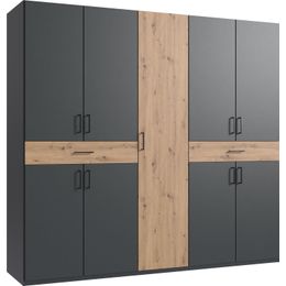 Dreht&uuml;renschrank wimex, B:225cm H:208cm T:58cm, grau, Schr&auml;nke, "Tibet Kleiderschrank mit sehr viel Stauraum, gro&szlig;e Farbauswahl", mit jeweils 2