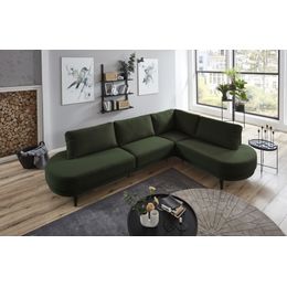 Ecksofa, B:280cm H:82cm T:200cm, gr&uuml;n, ATLANTIC HOME COLLECTION, Wohnzimmer, Sofas, "Ronny L-Form", mit Wellenunterfederung, rechts/links montierbar