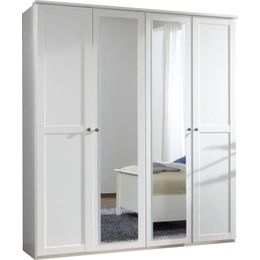 Kleiderschrank wimex, B:180cm H:210cm T:58cm, wei&szlig;, Schlafzimmer, Schr&auml;nke, "Chalet", mittig mit Spiegelt&uuml;ren
