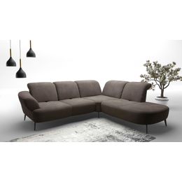 Sit & More Ecksofa SIT & MORE, B:302cm H:91cm T:270cm, braun, 100%Polyester, Wohnzimmer, Sofas, "Dance, L-Form, inkl. Sitztiefenverstellung", inkl. Click&Seat,