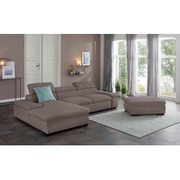 Ecksofa Home Affaire, B:286cm H:73cm T:174cm, grau, 90% Polyester, 10% Polyamid;Luxus-Microfaser ALTARA NUBUCK (100% Polyester);Luxus-Microfaser