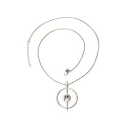 Damen Lange Kette "Kim", silber, Basic, Collezione Alessandro, Metall, Halsketten, mit rundem Anh&auml;nger