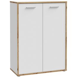 Kommode FORTE, B:84,5cm H:115,1cm T:41,5cm, wei&szlig;, Spanplatte, Flur, Sideboards, "Keflav", Breite 84,5 cm