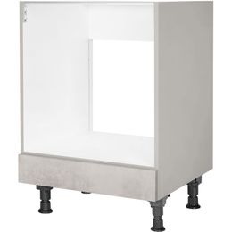 Herdumbauschrank Nobilia, B:60cm H:87cm T:58,3cm, grau, Schr&auml;nke, ""Riva", vormontiert, mit h&ouml;henverstellbaren Sockelf&uuml;&szlig;en", Breite 60 cm