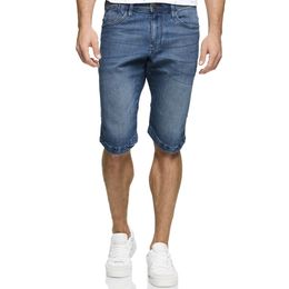 INDICODE Herren Shorts "INKem", blau, Gr. L, washed, Denim/Jeans, Obermaterial: 98% Baumwolle, 2% Elasthan, Hosen