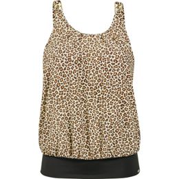 feel good Damen Oversized-Tankini-Top schwarz-champagner-bedruckt, Gr&ouml;&szlig;e 52B