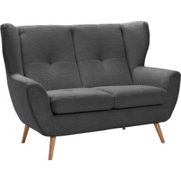 2-Sitzer, B:140cm H:102cm T:90cm, grau, exxpo - SOFA FASHION, Sofas, "ALVESTA, Loungesofa, K&uuml;chensofa, hoher Sitzkomfort, Ohrenbackensofa",