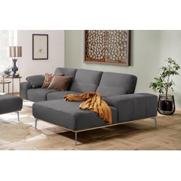 Ecksofa W.Schillig, B:299cm H:88cm T:178cm, grau, Longlife Xtra-Leder Z73: Naturwalkleder der Luxusklasse aus den erlesensten Rohh&auml;uten. Hautst&auml;rke