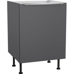 Sp&uuml;lenschrank KOCHSTATION, B:60cm H:87cm T:58,4cm, grau, K&uuml;che, Schr&auml;nke, "KS-Aken"
