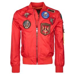 Top Gun Herren Bomberjacke "TG20191055", rot, Gr. S, Obermaterial: 100% Nylon / Innenfutter: 100% Polyester / Strick: 100% Polyester / Futter: 100%