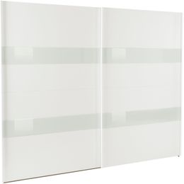Schwebet&uuml;renschrank wimex, B:270cm H:236cm T:65cm, wei&szlig;, Holzwerkstoff, Schr&auml;nke, "Altona", mit Glaselementen und zus&auml;tzlichen Einlegeb&ouml;den