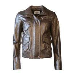 JCC Damen Lederjacke, braun, Gr. 36, Oberstoff: 100% Lammleder / Futter. 100% Polyester, Jacken