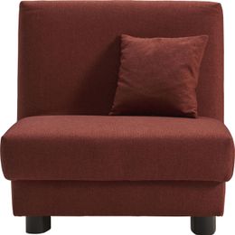 ell+ell Schlafsofa ELL + ELL, B:85cm H:90cm T:100cm, rot, Jugendzimmer, Sofas, "Enny", Liegefl&auml;che Breite 80 cm, Liegeh&ouml;he 45 cm, F&uuml;&szlig;e schwarz, R&uuml;ckenlehne