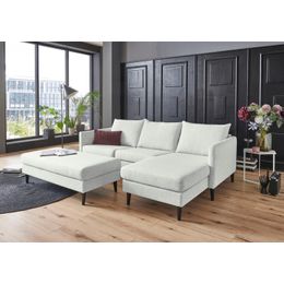Ecksofa, B:227cm H:79cm, grau, ATLANTIC HOME COLLECTION, Wohnzimmer, Sofas, "Rekvik L-Form", mit Wellenunterfederung, Ottomane beidseitig montierbar