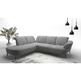 Sit & More Ecksofa SIT & MORE, B:302cm H:91cm T:270cm, grau, 100%Polyester, Wohnzimmer, Sofas, "Dance, L-Form, inkl. Sitztiefenverstellung", inkl. Click&Seat,