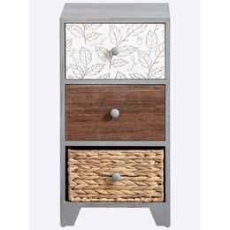 Kommode HEINE HOME, B:30cm H:56,5cm T:30cm, grau, MDF, Massivholz, Sideboards