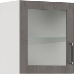 Glash&auml;ngeschrank IMPULS K&Uuml;CHEN, B:50cm H:57,9cm T:34,2cm, grau, Dekorfolie, Glas, Holzwerkstoff, K&uuml;che, Schr&auml;nke, ""Prag", Breite/H&ouml;he: 50 oder