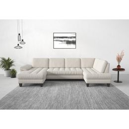 Sit & More Wohnlandschaft SIT & MORE, B:338cm H:88cm T:172cm, beige, 90% Polyester 10%Polyamid, Sofas, "Westham U-Form", wahlweise mit Bettfunktion, Bettkasten,